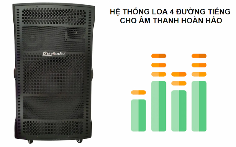 Loa Thùng Kéo BN Audio BA 1000V II | Thiết bị Karaoke chính hãng